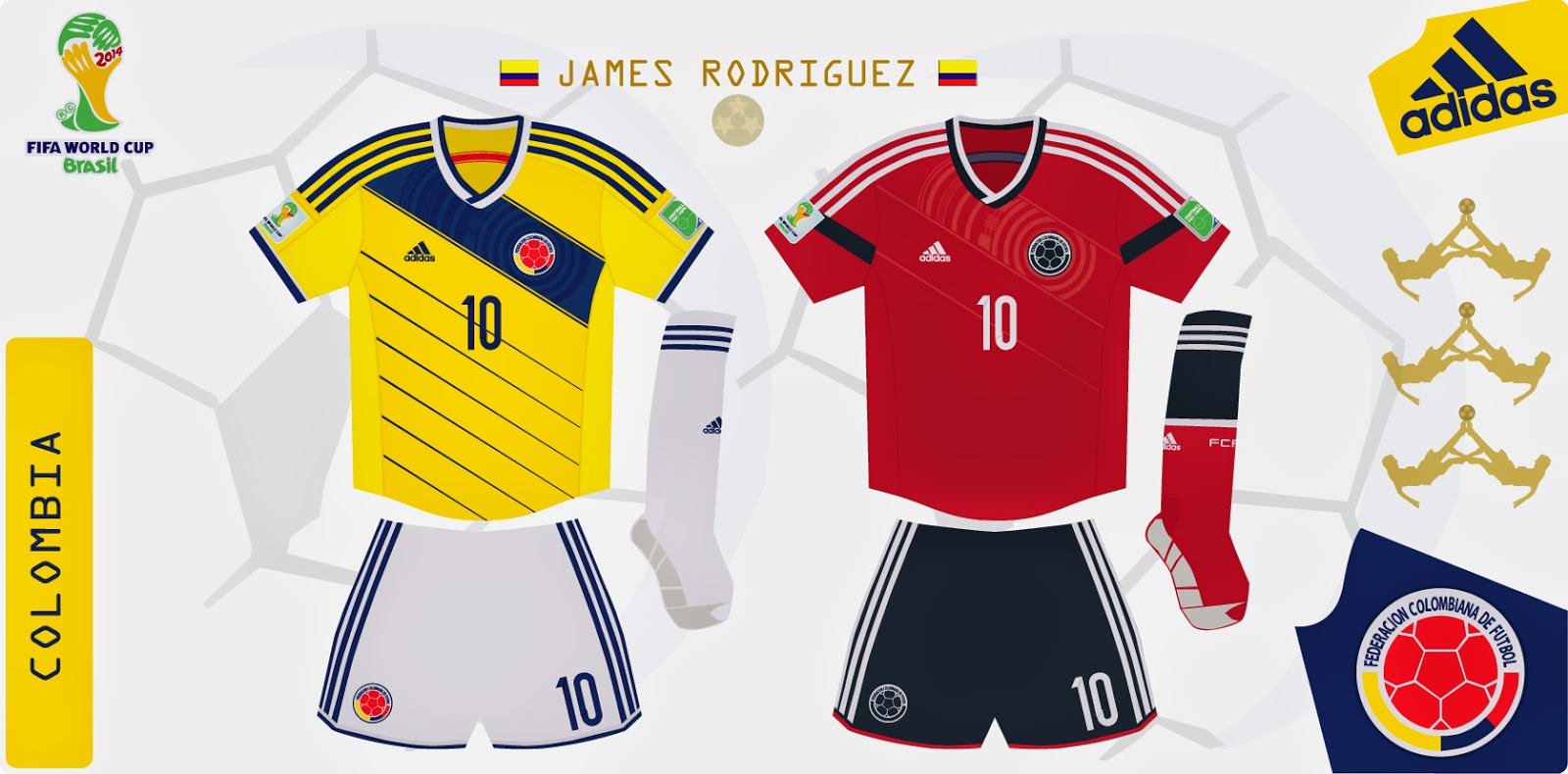 Design Futbol Kits: Colombia 2014 (World Cup)