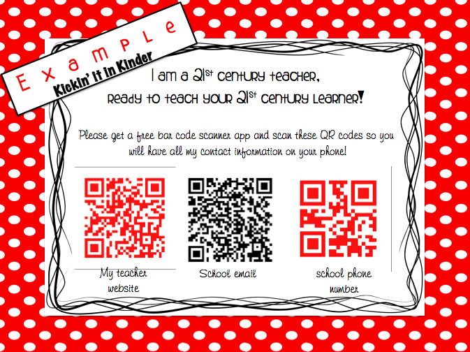 Kickin' It With Class: QR Codes for Meet the Teacher