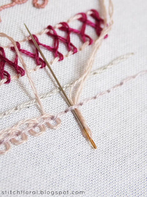 Line stitches and their variations: sampler - Stitch Floral