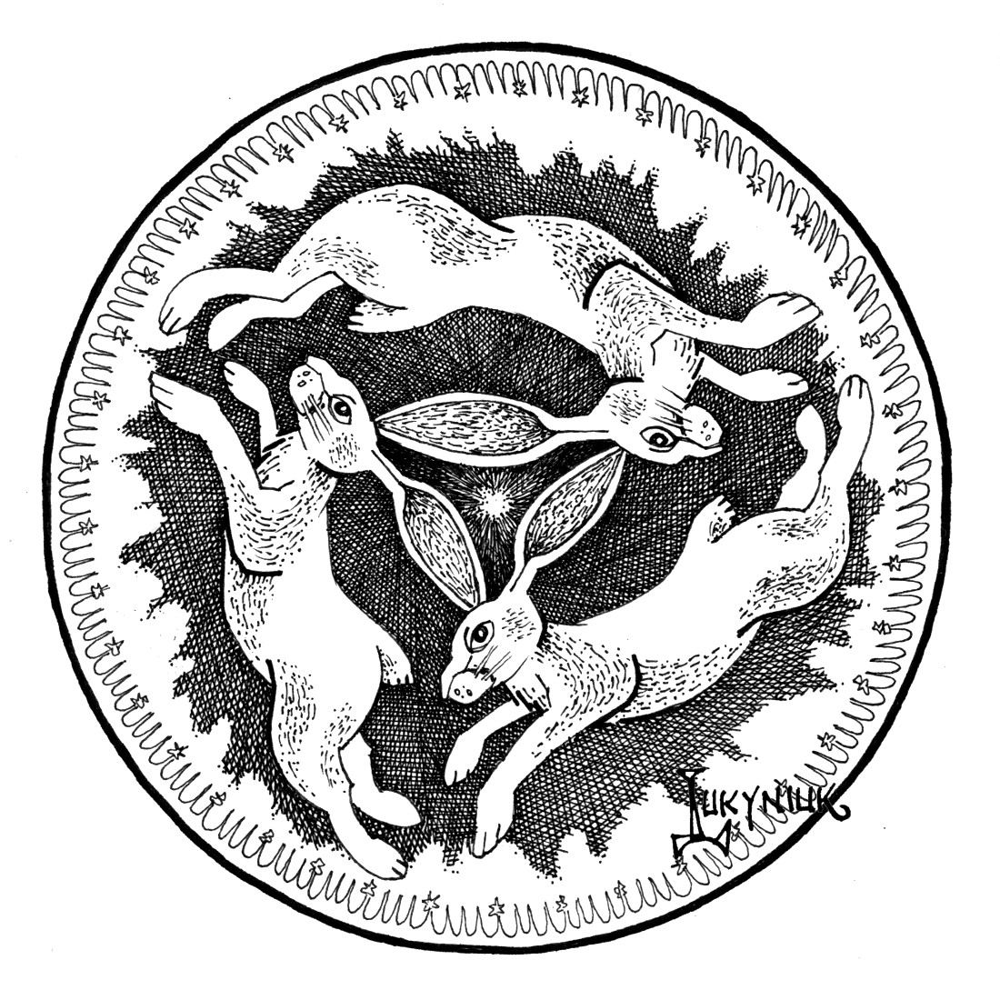 Michael's Scroll: The Three Hares / Les trois lapins
