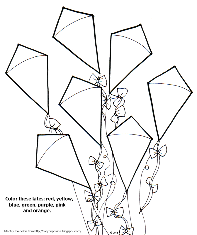 Crayon Palace: Identify Color Words: flying kites