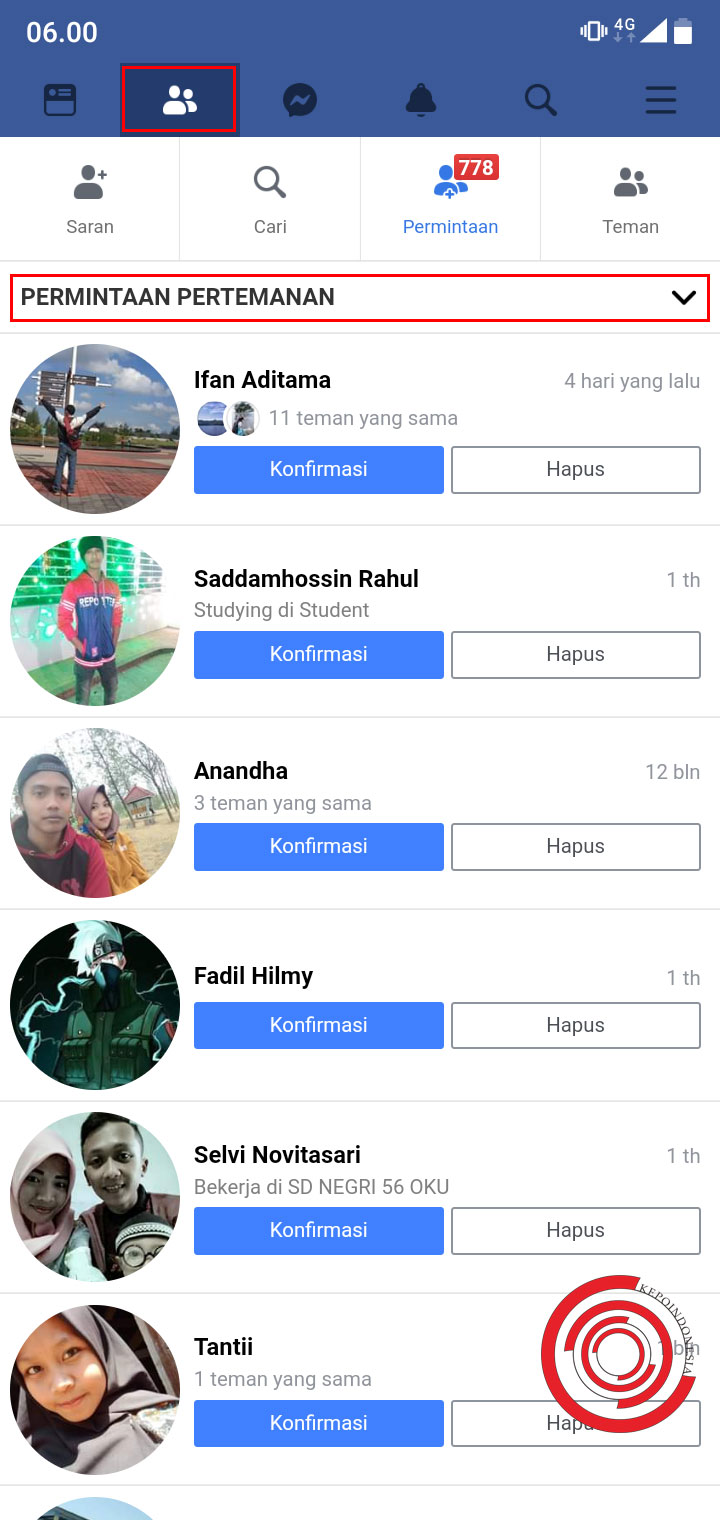 Cara Membatalkan Permintaan Pertemanan di Facebook Yang Tidak Di Konfirmasi - KEPOINDONESIA