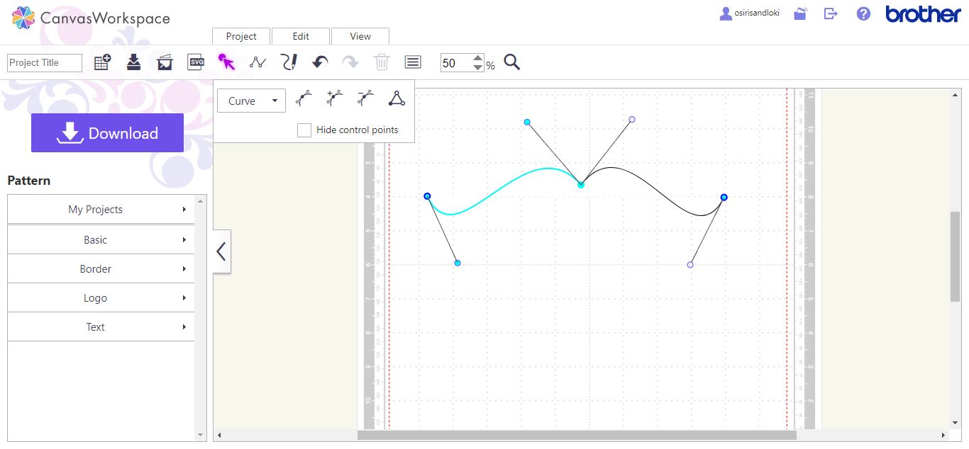 How to create curved line in Canvas Workspace | Design Bundles