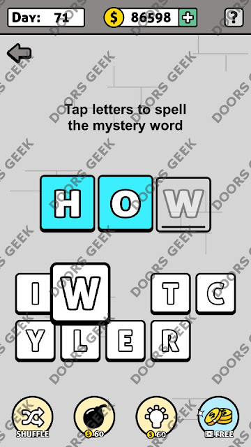 Words Story Day 71 Answer ~ Doors Geek