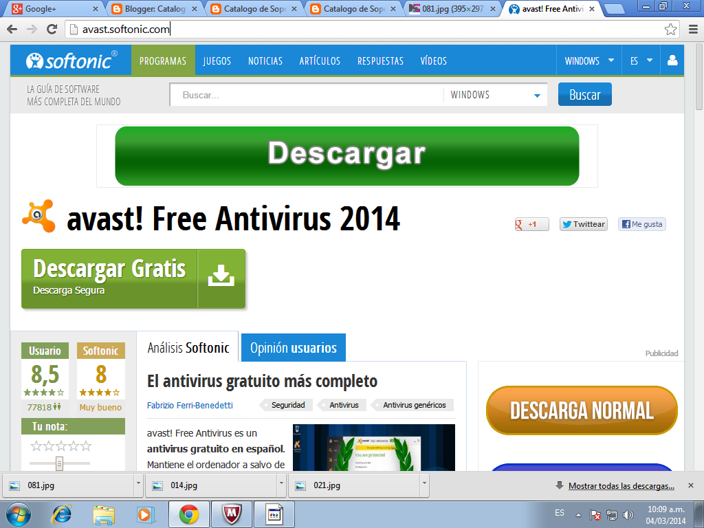 Catalogo de Soporte Tecnico: Pasos para instalar un antivirus (AVAST!)