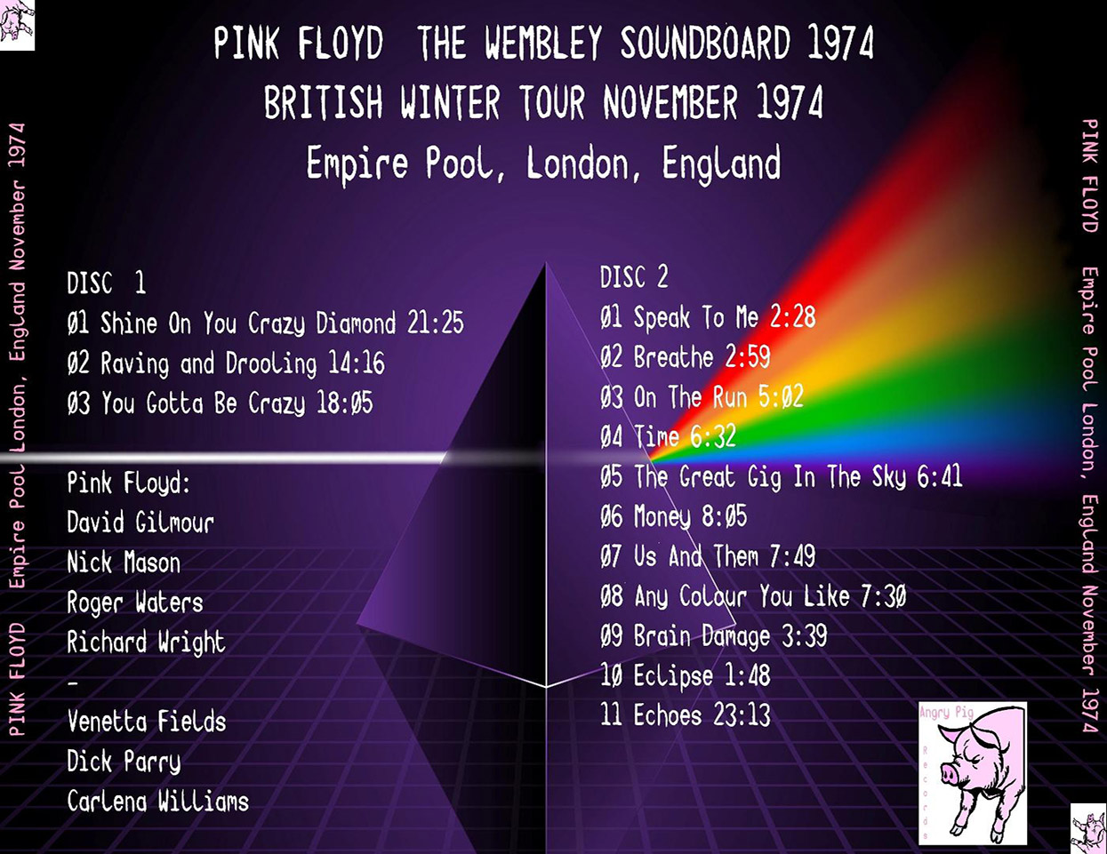 PINK FLOYD - Empire Pool London Full, British Winter Tour November 1974