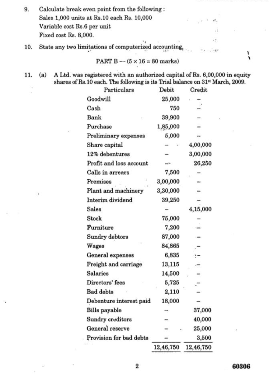 BA7106 Accounting For Management May June 2014 Question Paper ...