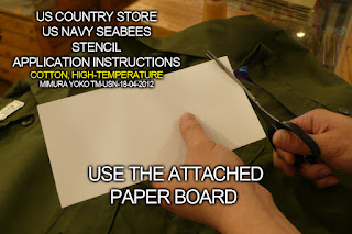 MIMURA YOKO: US NAVY SEABEES POCKET STENCIL APPLICATION INSTRUCTIONS