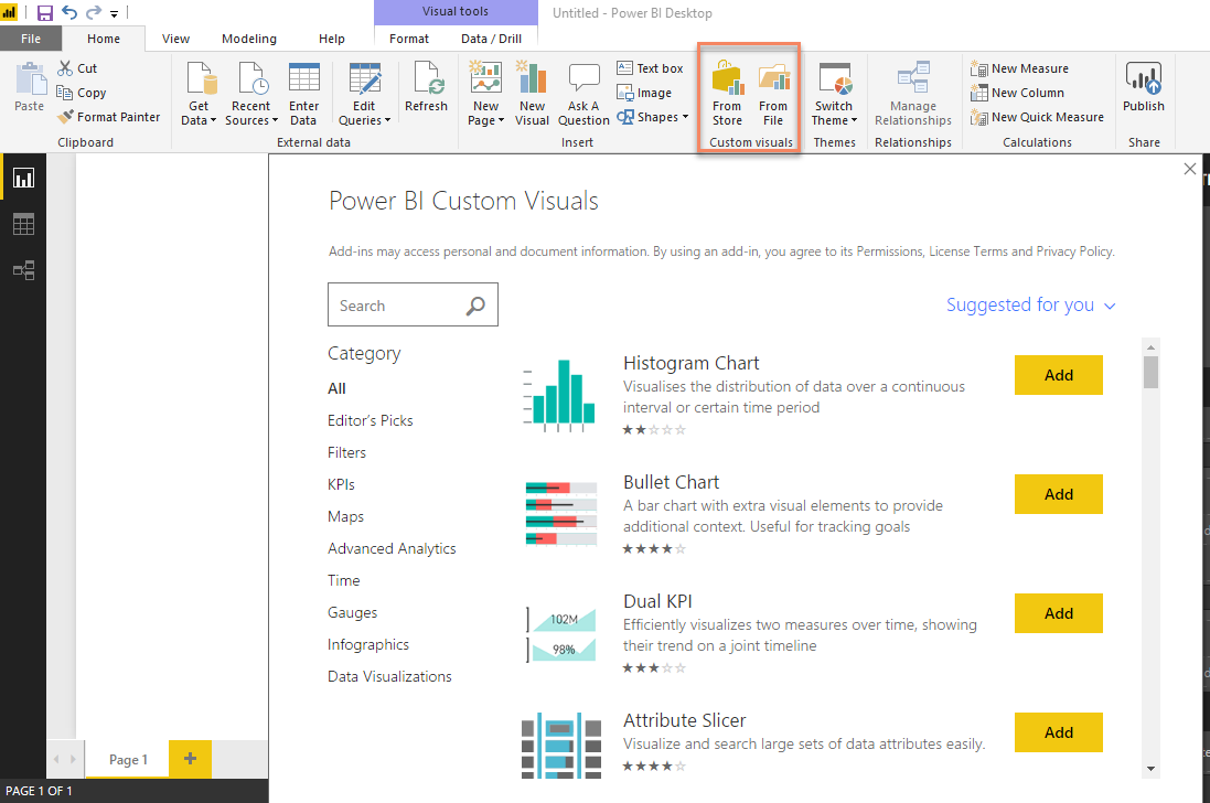 Understanding The 29 In-built Power BI Visuals And How To Access ...