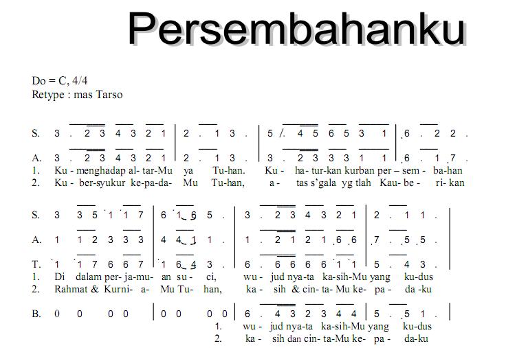 PAGUYUBAN PECINTA MARIA: Partitur Lagu