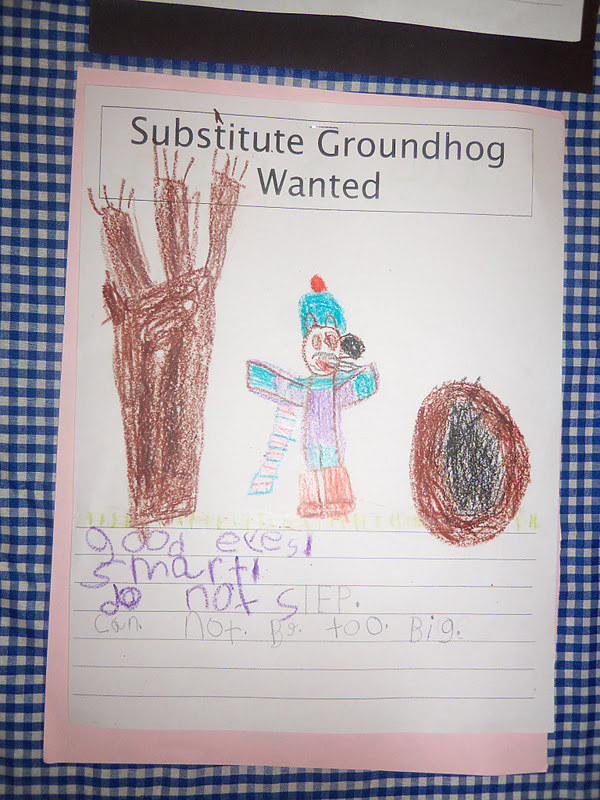 Mrs. Wood's Kindergarten Class: Substitute Groundhog