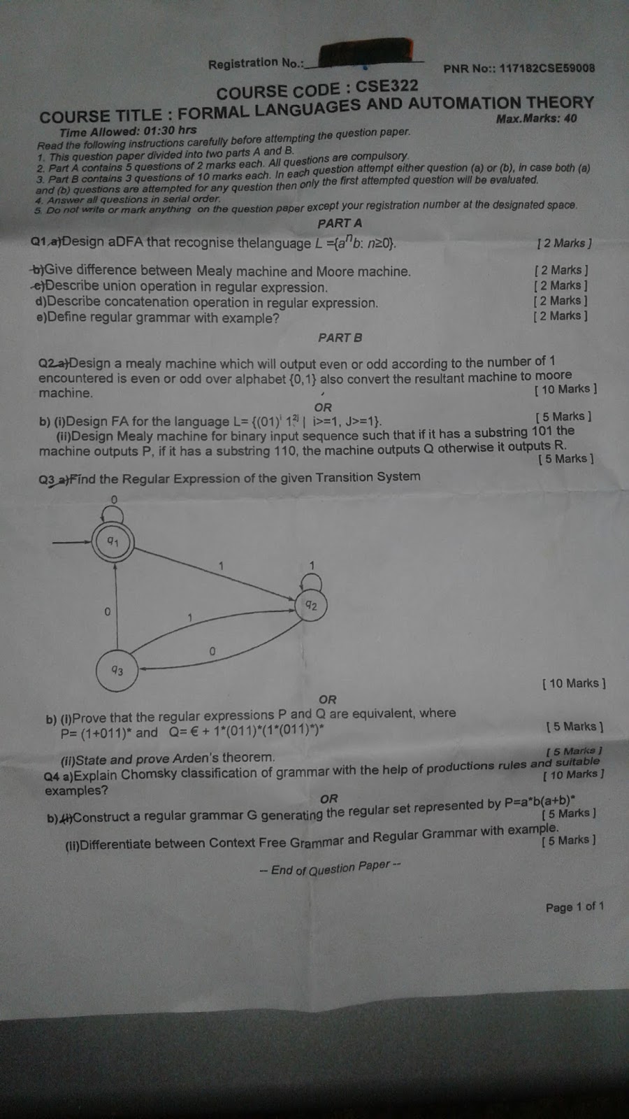 QuestLPU: LPU MTE Question Paper (CSE322)