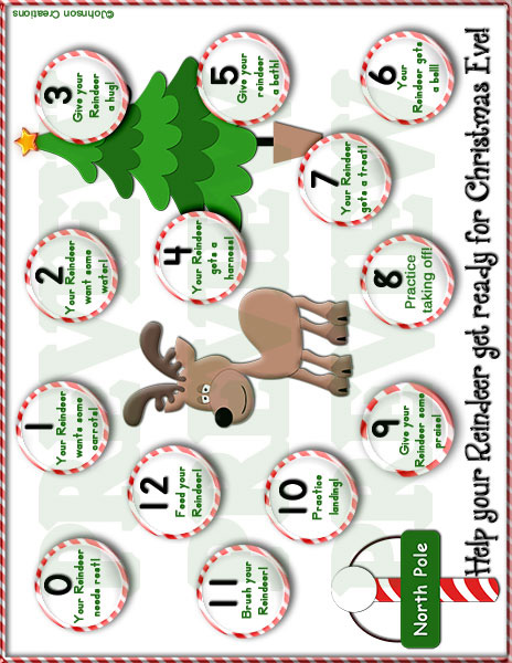Johnson Creations: Roll 'em for the Reindeer Math Game