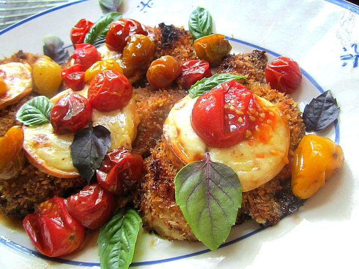 Baked Chicken Parmesan with Roasted Cherry Tomato Sauce