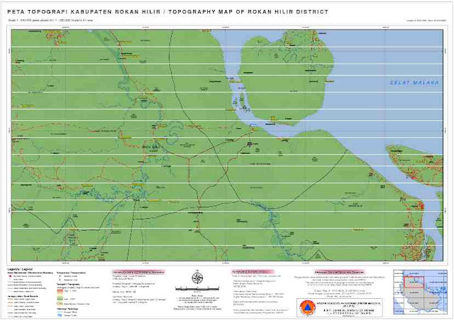 TAKJUB INDONESIA: PETA TOPOGRAFI KABUPATEN ROKAN ILIR 2, RIAU SKALA 1: ...