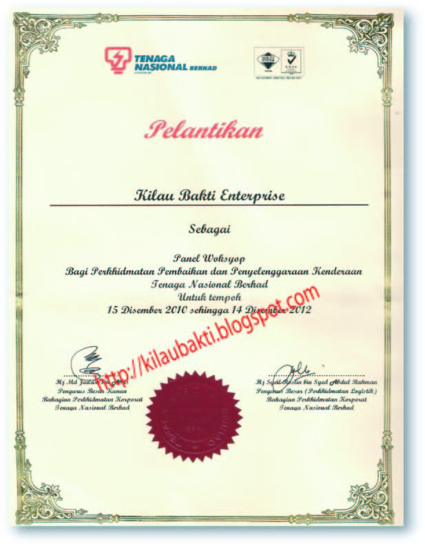 SIJIL-SIJIL ~ WELCOME TO KILAU BAKTI