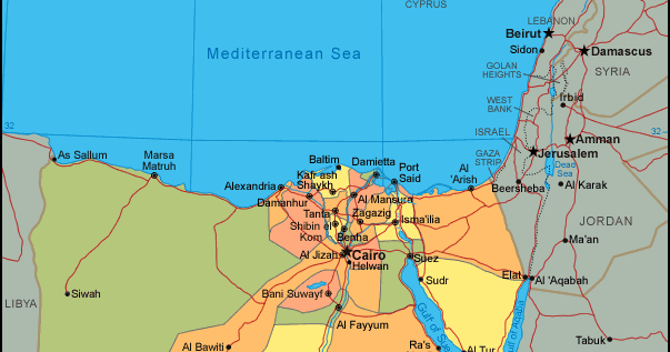 Egypten - Geografiske Kort over Egypten ~ Klima Naturali™