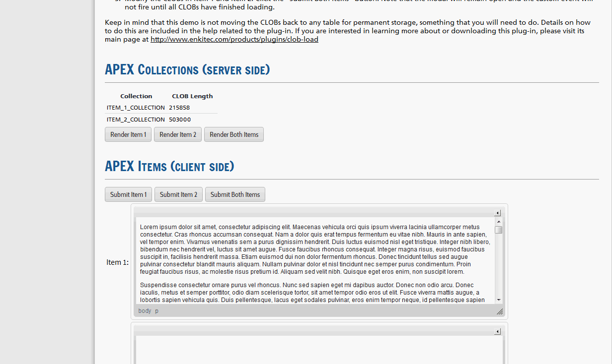 Denes Kubicek Apex Blog Clob Plugin