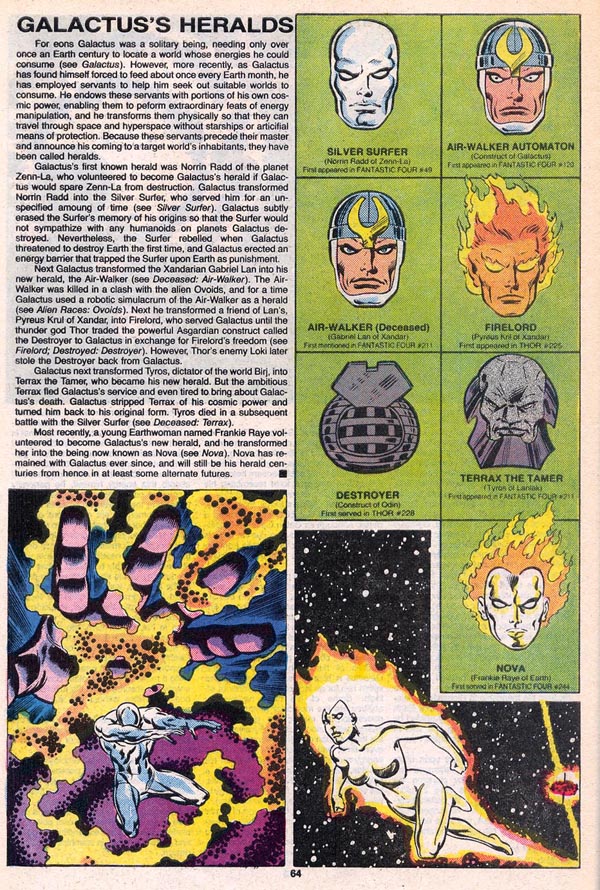 The Official Handbook to the Marvel Universe - REDUX Edition: GALACTUS ...