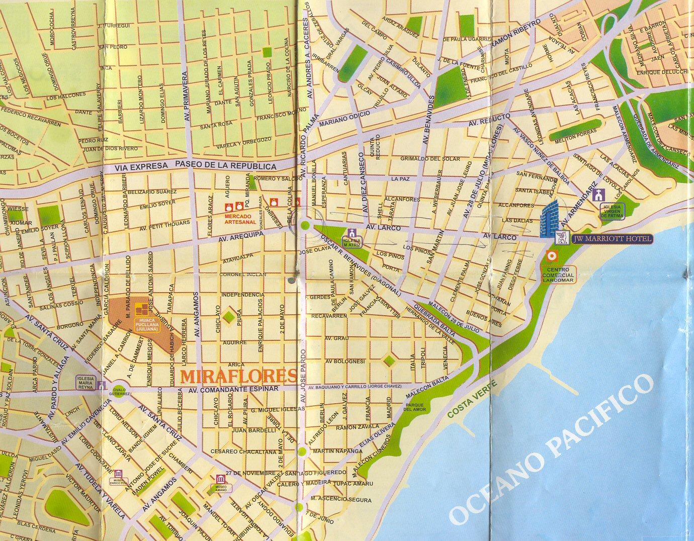 Mapas del Distrito de Miraflores en Lima - Perú: Mapas del Distrito