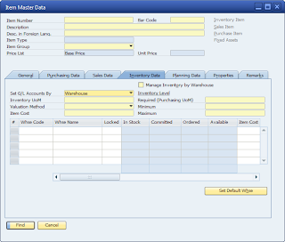 SAP Business One: Item Master Data