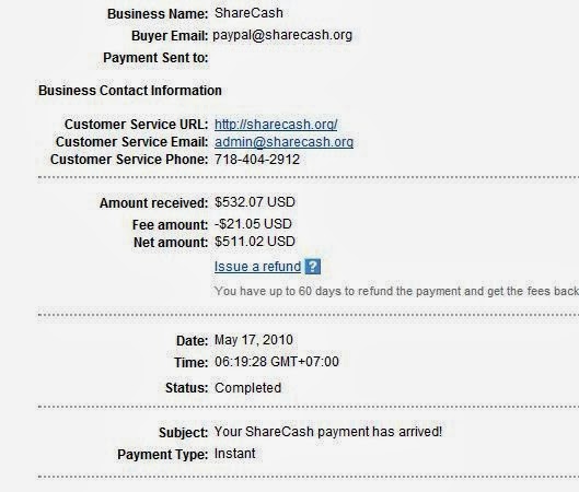 Proof of payment | Earn Money From Share Cash