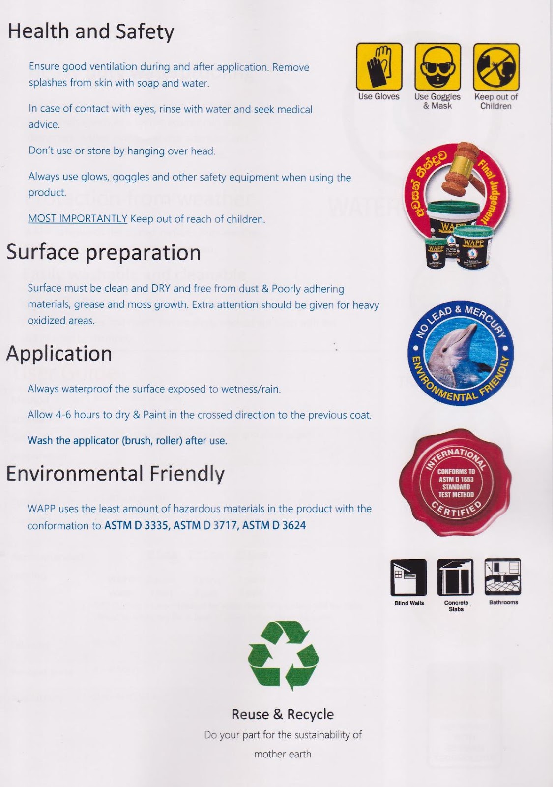 WaterProof Wapp Paints: Key Features of WAPP