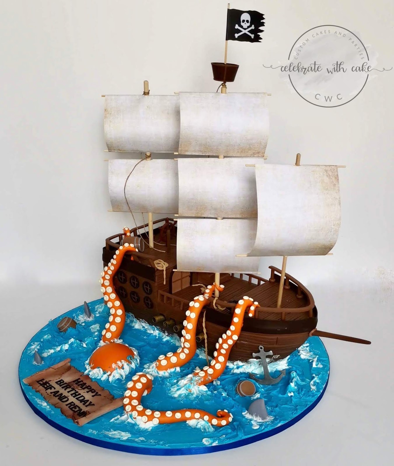 Celebrate with Cake!: 3D sculpted Pirate Ship Cake