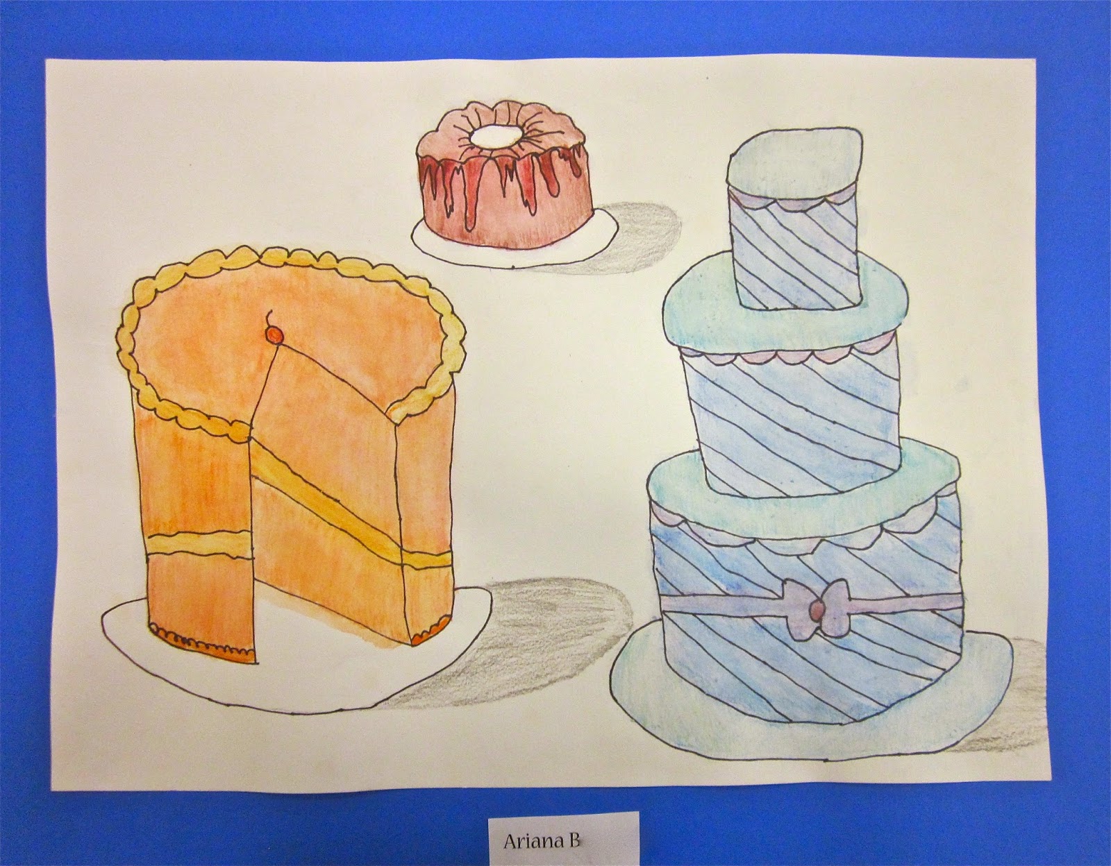 Student Art Gallery: 2014-15 Cake Still Life Paintings