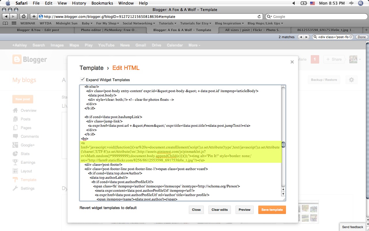 B.You: How To: Add A Pin It! Button To Your Blog Posts