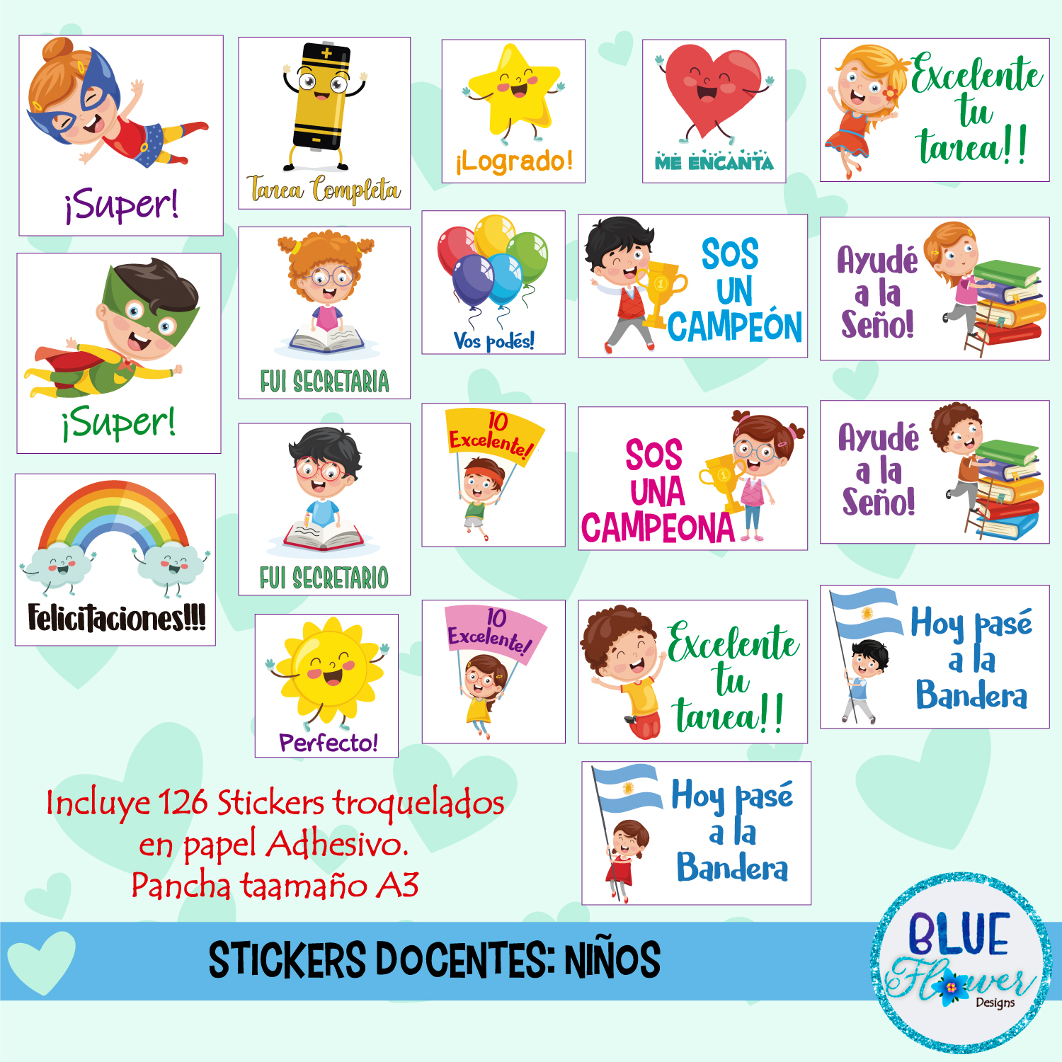Blue Flower Designs: Stickers para Docentes