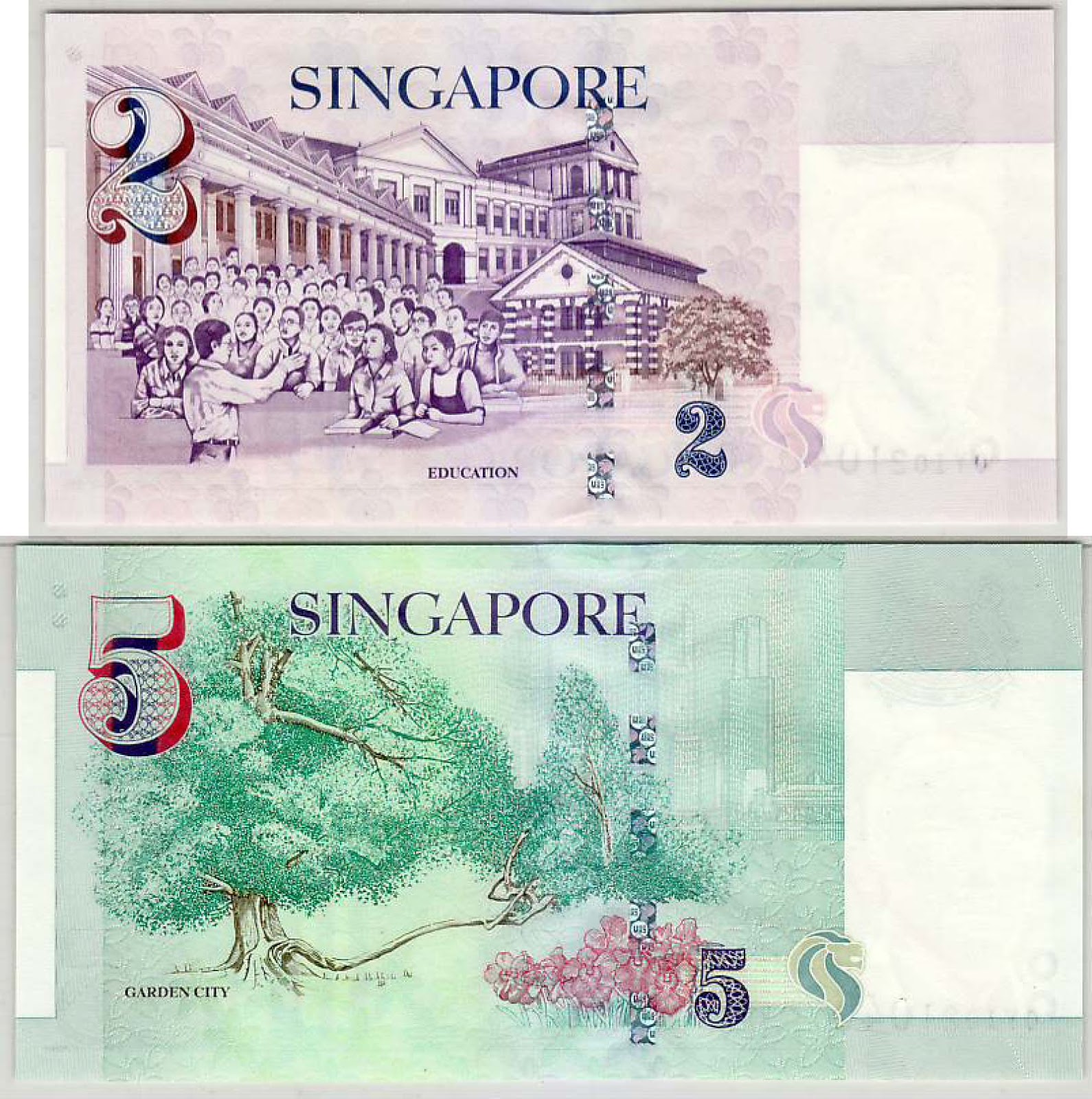 Singapore Banknotes Corner: Singapore Portrait Series $2, $5 Prefix 0YI ...
