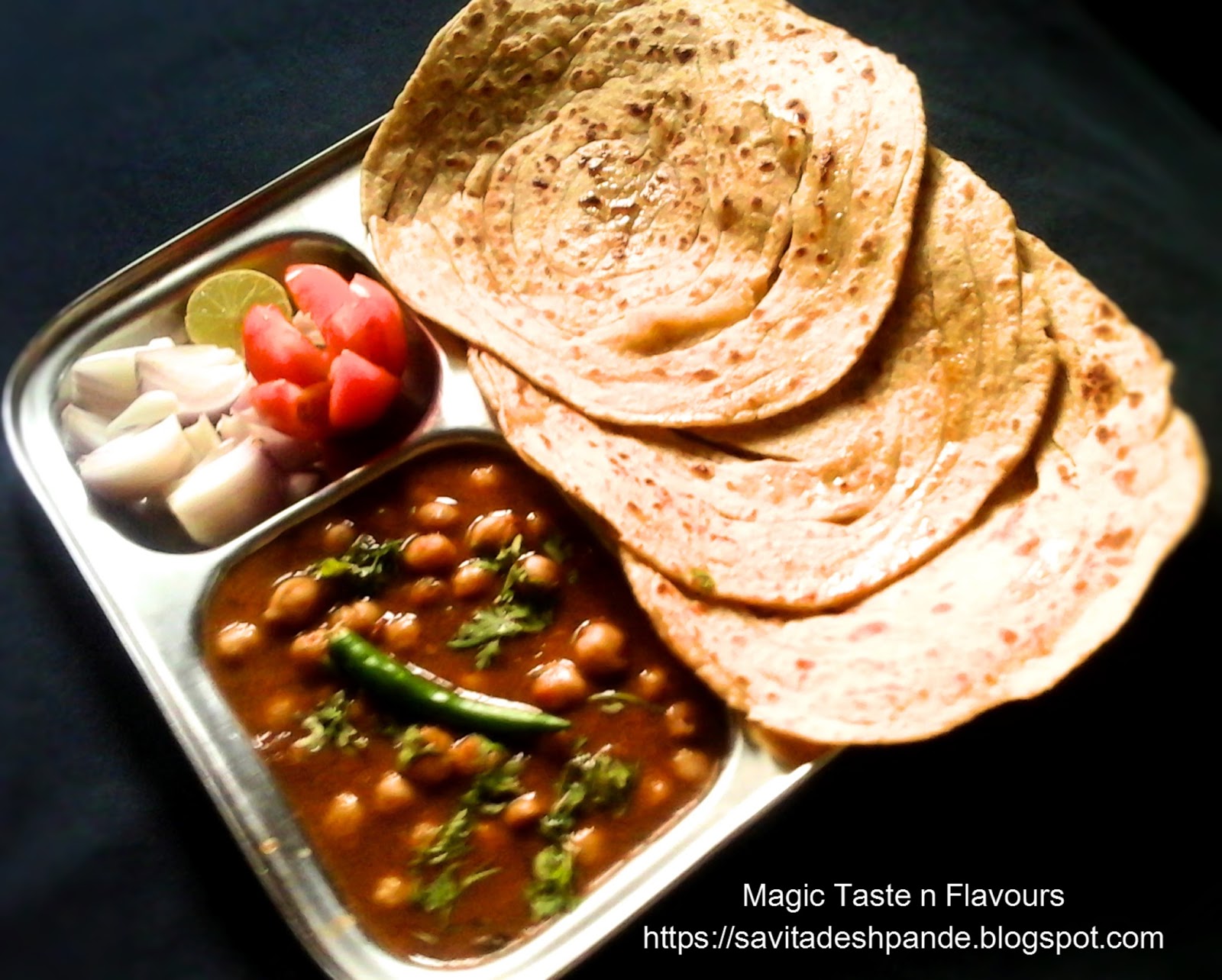 Magic Taste n flavours: Chhole-Lachha Paratha/छोले- लच्छा पराठा