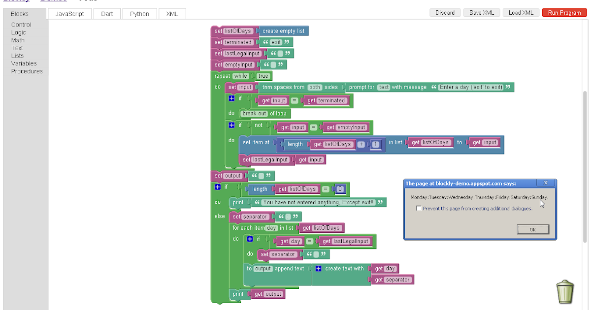 Learning Python Programming: Python Source Code Generated by Blockly
