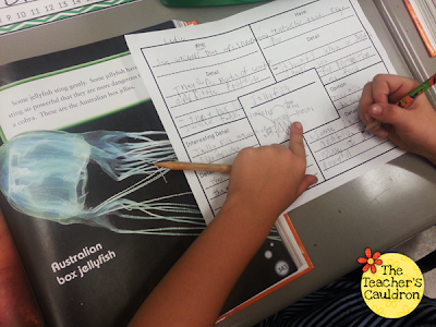 Jellyfish writing and Thanksgiving Centers - Teacher by the Beach