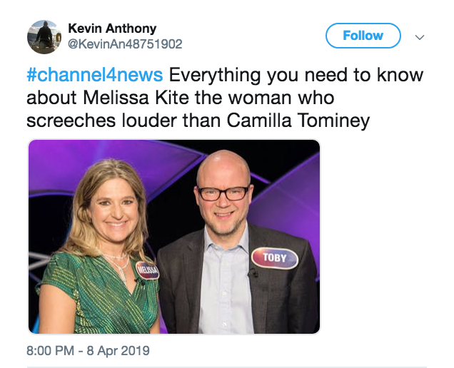 Zelo Street: Melissa Kite Career Reboot? Er, No