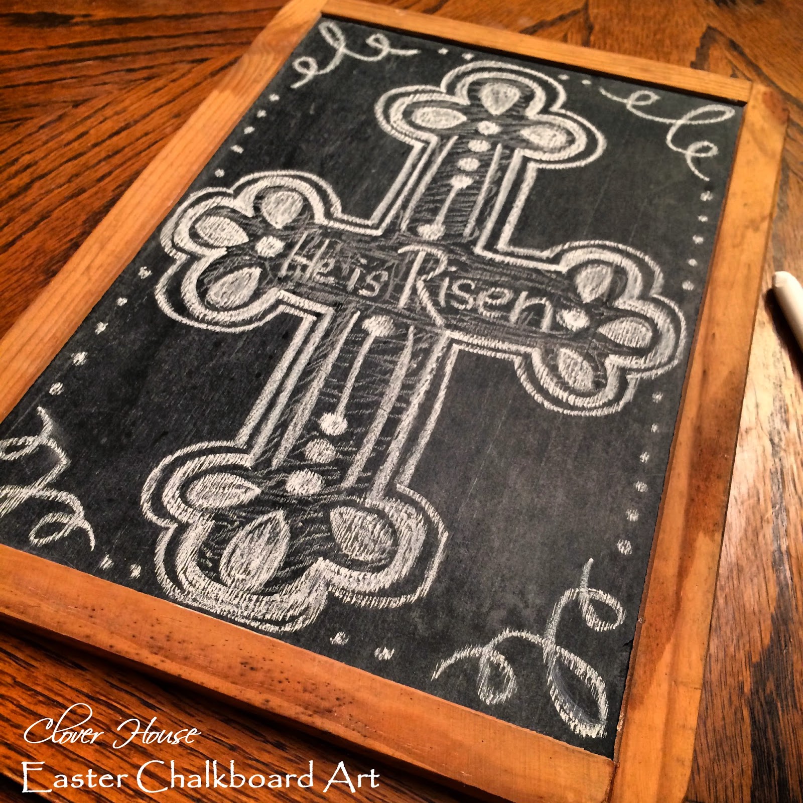 Clover House: Easter Cross Chalkboard Art