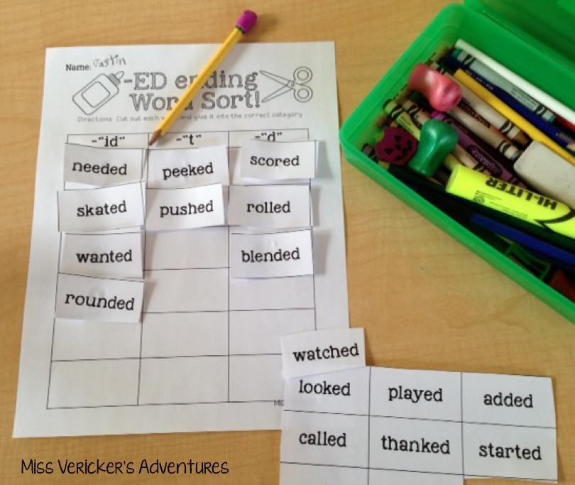 Reading Snapshot: ED and ING Inflectional Endings! | Miss Vericker's ...