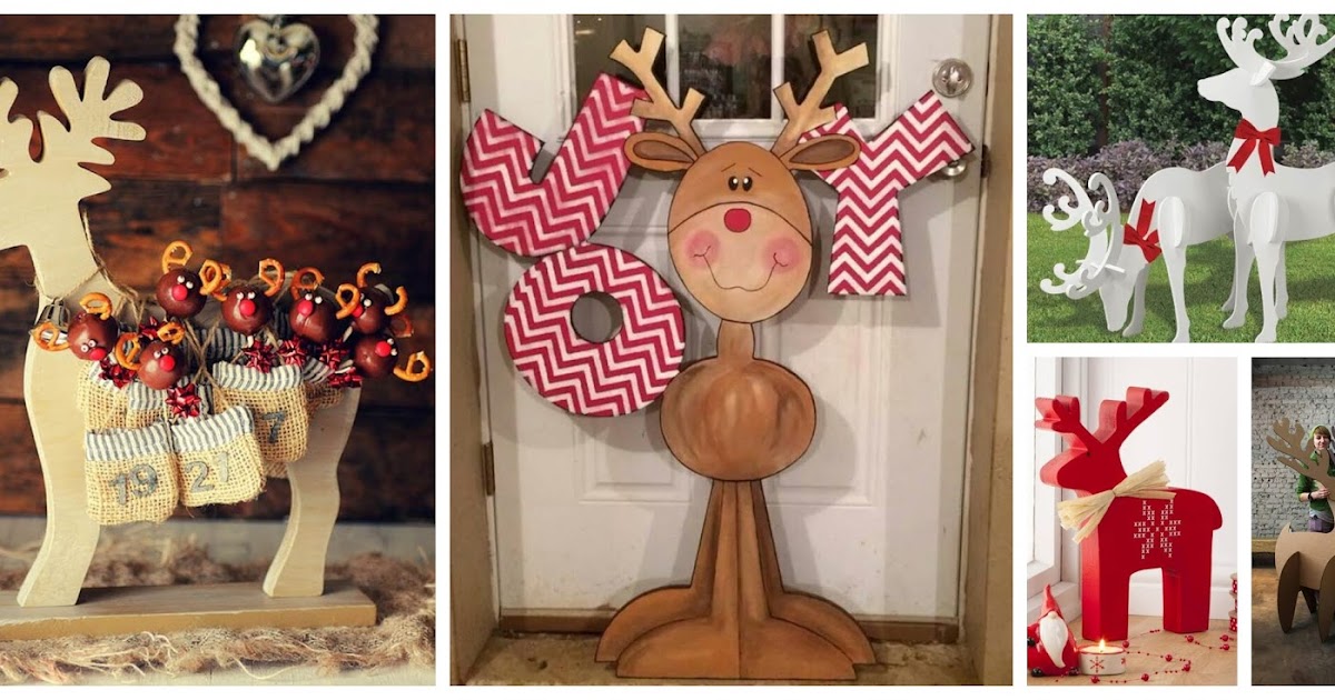 Renos navideños de cartón para decorar en navidad ~ Belleza y Peinados