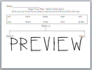 Short and Long Vowel Tree Maps - Team J's Classroom Fun