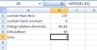 Trik Cepat Rumus Excel Menghitung Sisa Hasil Pembagian