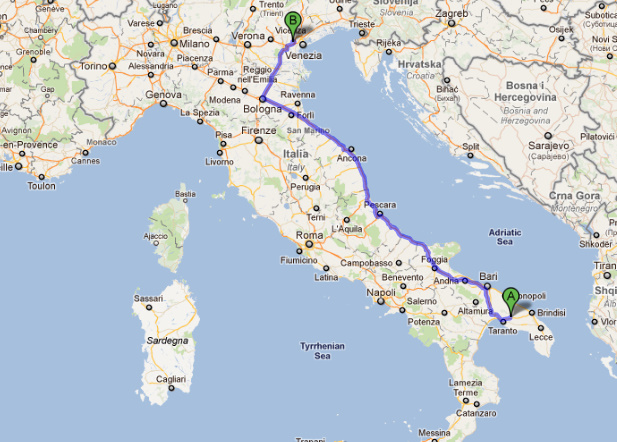 dan & jill: Road Trip Day 1: Grottaglie to Mirano, Italy
