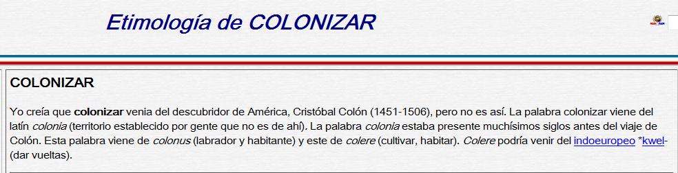 1 ESO: ¿LA PALABRA "COLONIZAR" VIENE DE COLÓN?