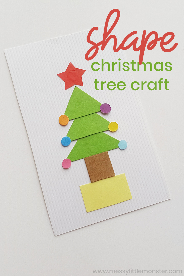 Shape Christmas Tree Craft - Messy Little Monster