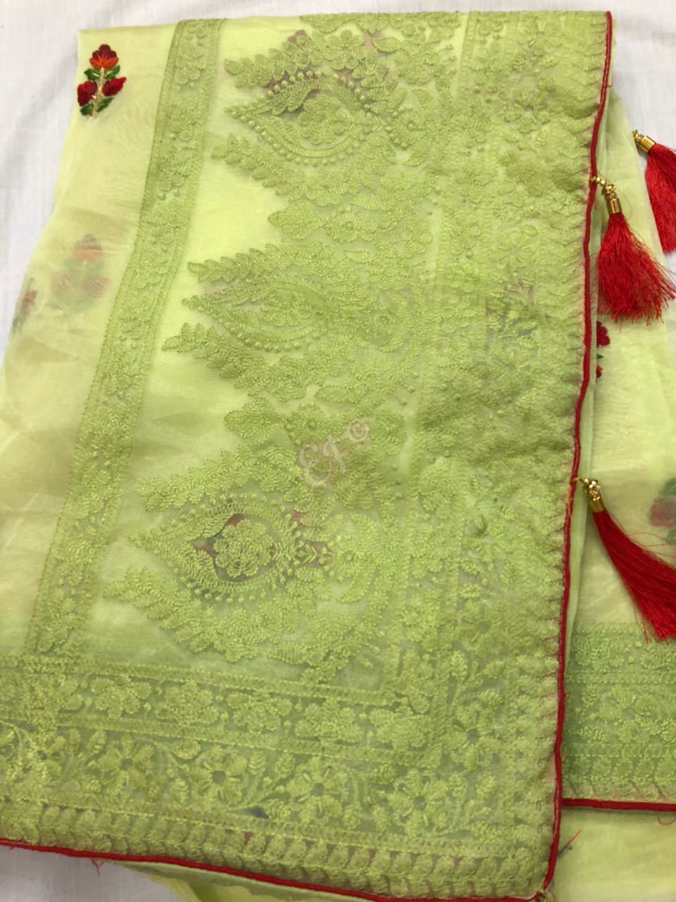 Organza Tissue Sarees with embroidery work