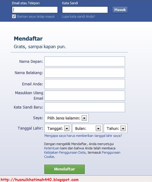 Husnul Blogger: Langkah-Langkah Membuat Akun Facebook