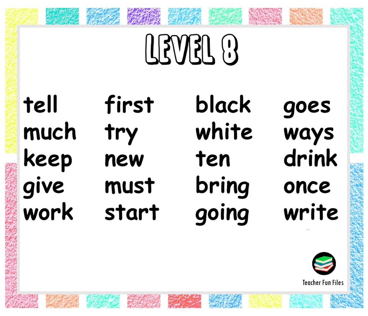 Teacher Fun Files: Basic Sight Words Easy to Difficult Level