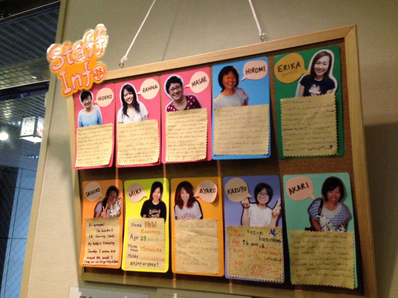 Staff Information Board Hostel/Guesthouse Blog in Japan