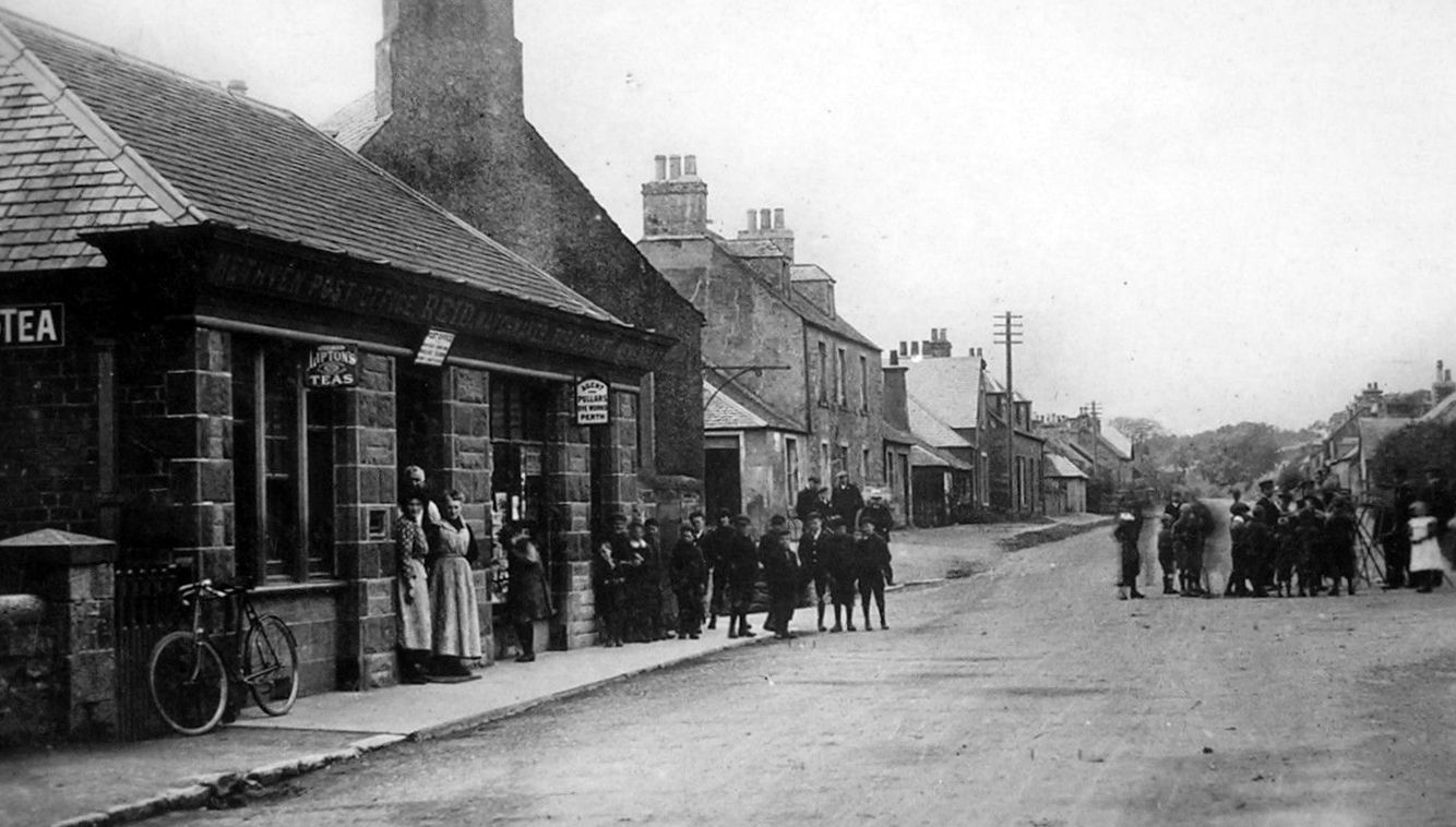 Tour Scotland: Old Photograph Post Office Methven Perthshire Scotland