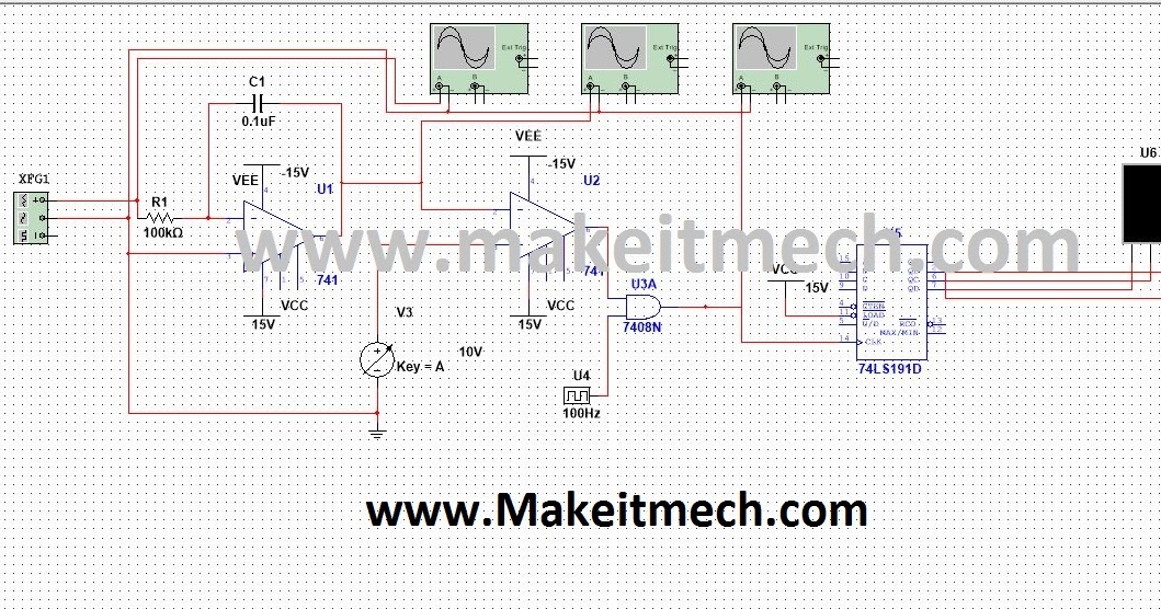 labwire: Integrating ADC simulation single and dual slope using op amp